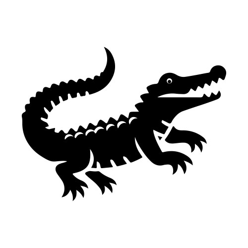Alligator crocodile silhouette symbol Royalty Free Vector