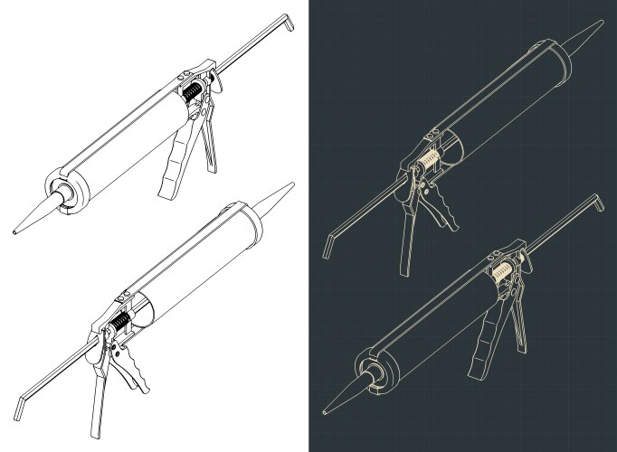 Assault rifle blueprints Royalty Free Vector Image