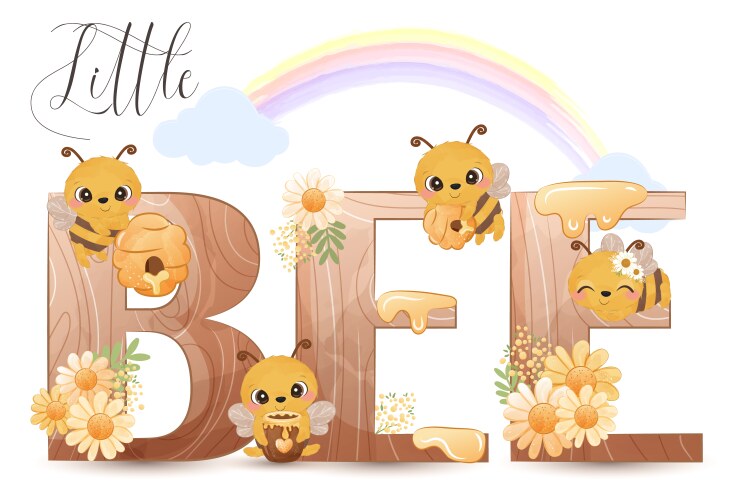 Cute bee Royalty Free Vector Image - VectorStock