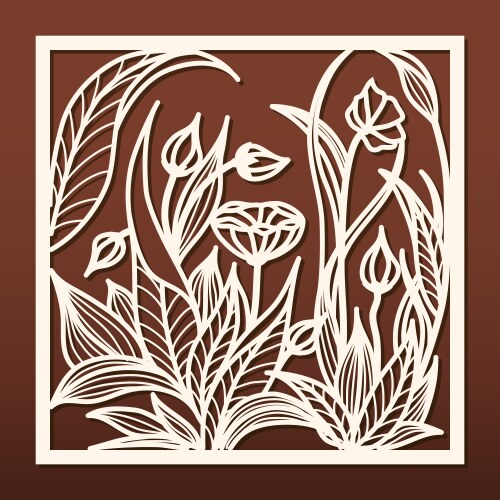 Floral Laser Cut Template – Royalty-Free Vector | VectorStock