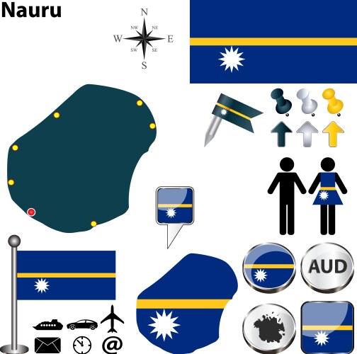 Nauru map Royalty Free Vector Image - VectorStock