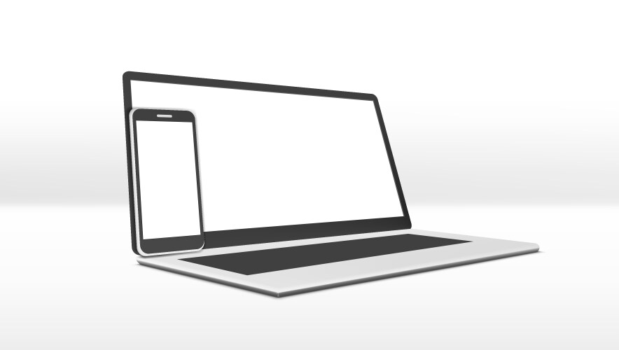 Laptop tablet mobile phone mockup Royalty Free Vector Image