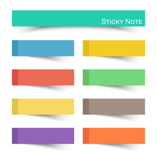 Sticky paper notes with shadow effect blank color Vector Image