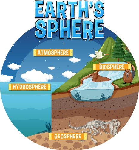 Diagram showing earths sphere Royalty Free Vector Image