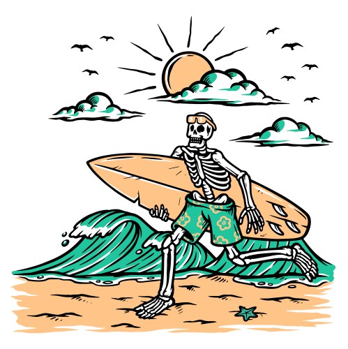 Edgy surf and beach elements Royalty Free Vector Image