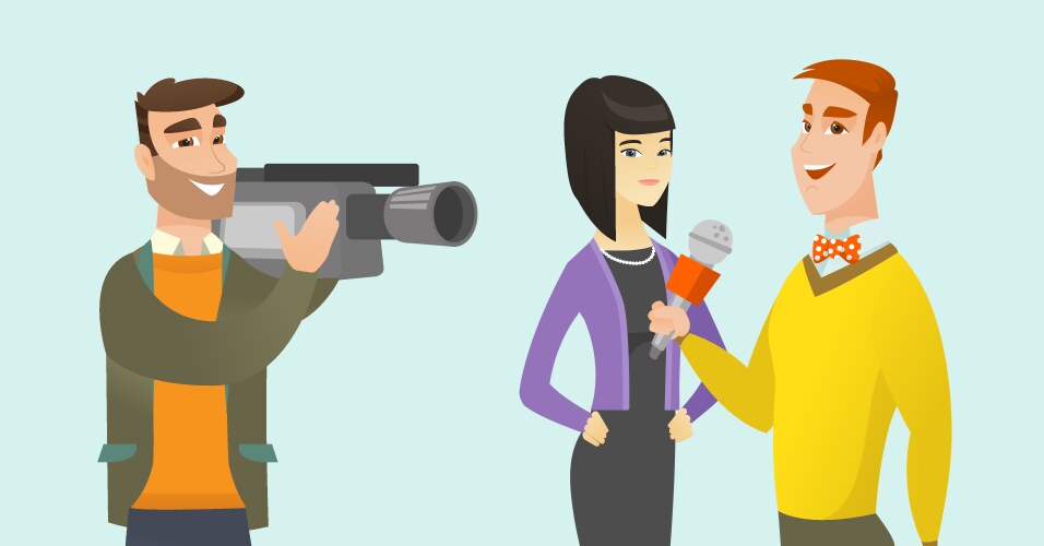 Tv presenter cartoon character Vector Images & Graphics for Commercial ...