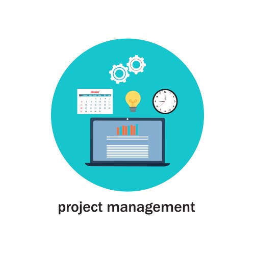 Project management process scheme concept Vector Image