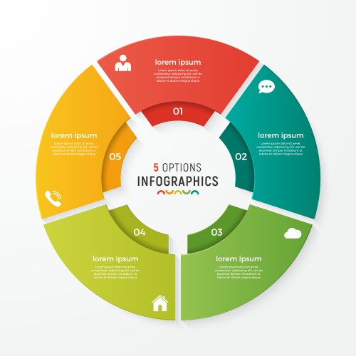 Presentation infographic template 5 options Vector Image