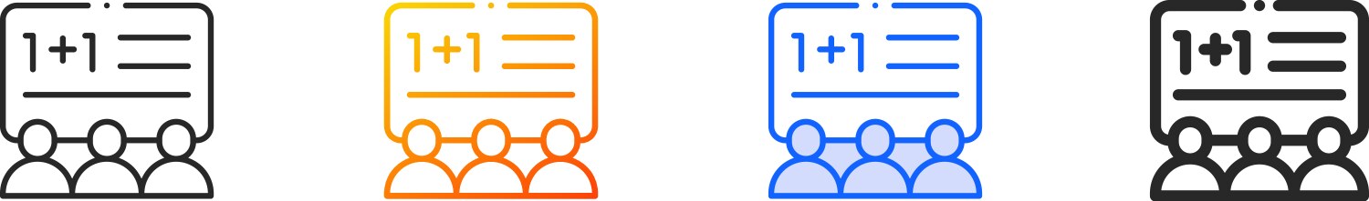 Class iconthin linear gradient blue stroke Vector Image