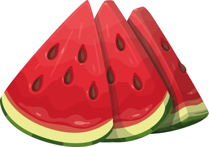 Cartoon fresh watermelon isolated on white Vector Image