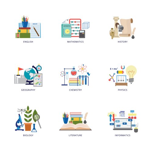School Subjects Set Vector Images (over 3,500)