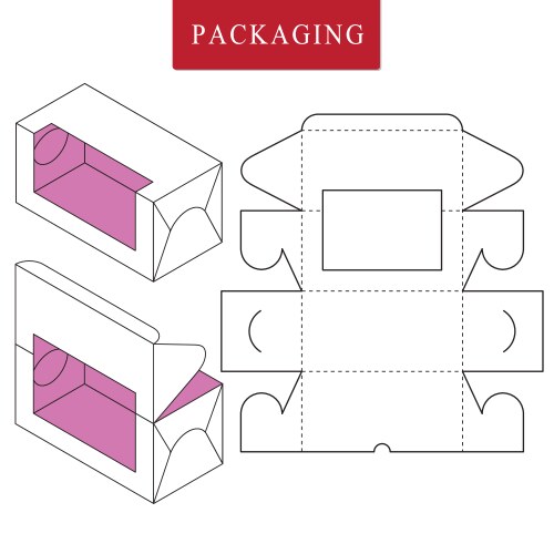 Cigarette packaging box die cut template Vector Image