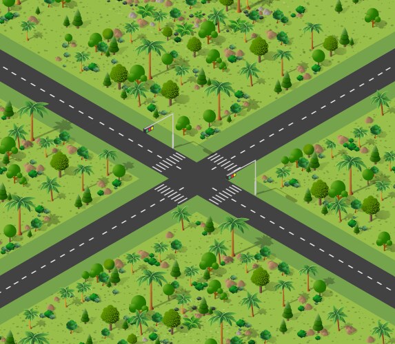 City streets intersection Royalty Free Vector Image