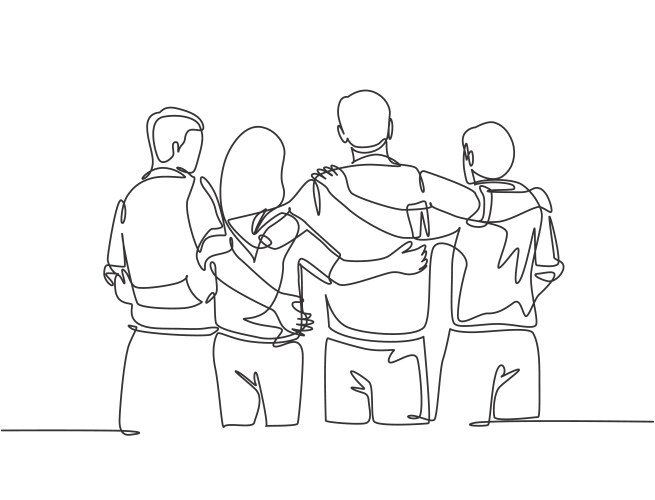 Continuous Line Drawing Friends Vector Images (over 2,200)