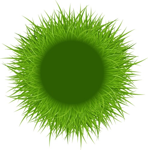Circle with grass and leafs Royalty Free Vector Image