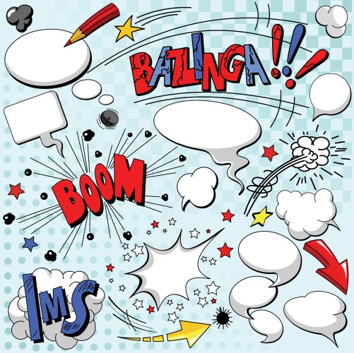 Comic book elements Royalty Free Vector Image - VectorStock