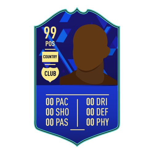 Fut card- fifa ultimate team custom card Vector Image