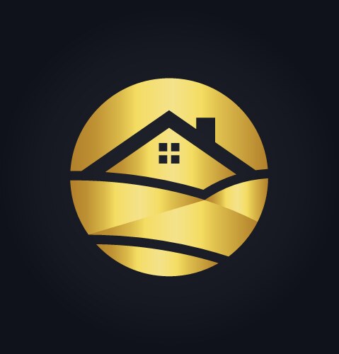 Home realty gold logo Royalty Free Vector Image