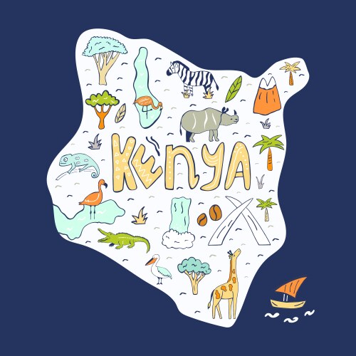Kenya Cartoon Map Vector Images (70)