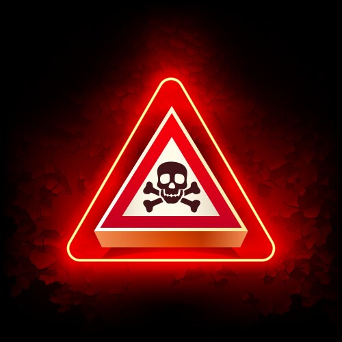 Green smoke skull sign in circle Royalty Free Vector Image