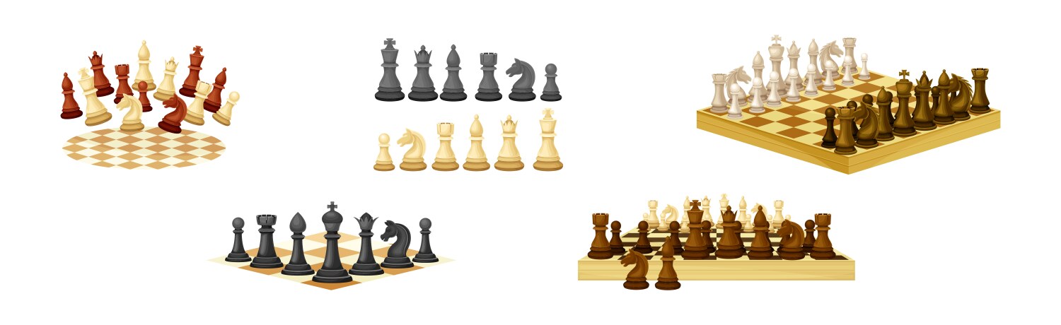 Chess pieces for strategic board game set Vector Image
