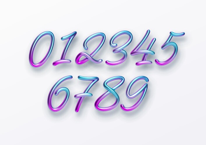 Realistic 3d lettering numbers isolated on white Vector Image