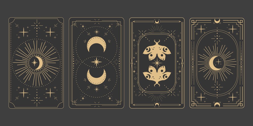 Tarot reverce border magic sacred cover card frame