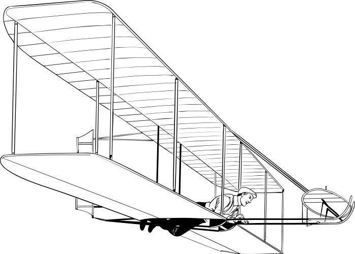 Wright brothers first flight Royalty Free Vector Image