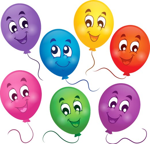 Colorful balloons cartoon character 03 collection Vector Image