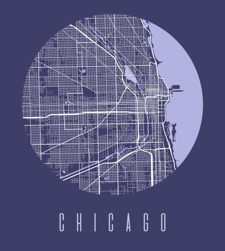 City of Chicago Street Map Vector Images (66)