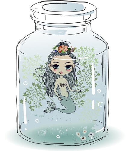 Cute cartoon mermaid Royalty Free Vector Image