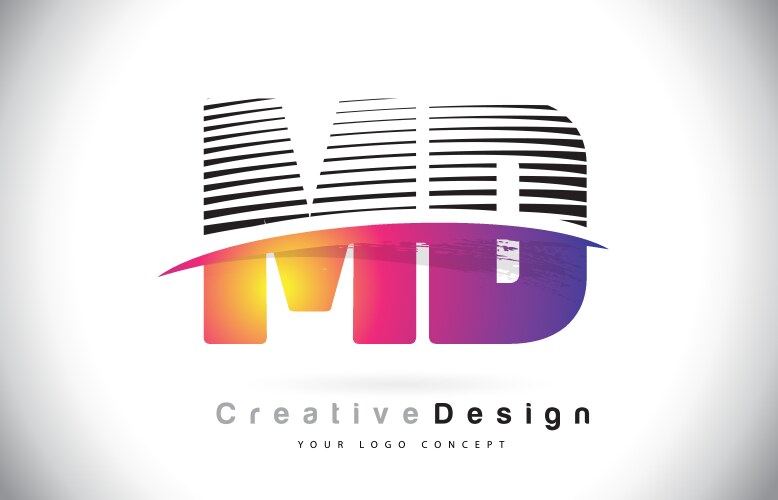 Md m d letter logo design creative icon modern Vector Image