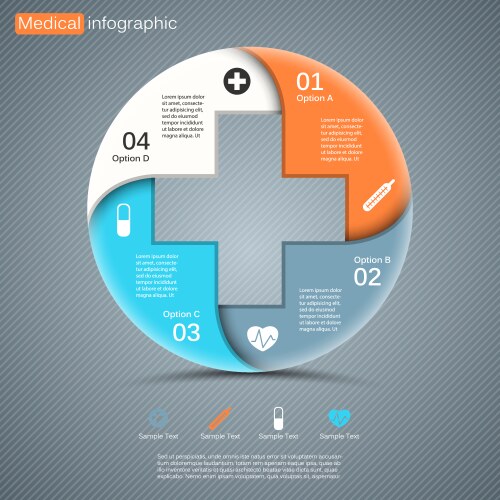Circle plus sign infographic template for diagram Vector Image