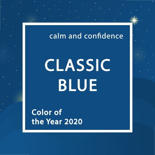 Classic blue color year 2020 Royalty Free Vector Image