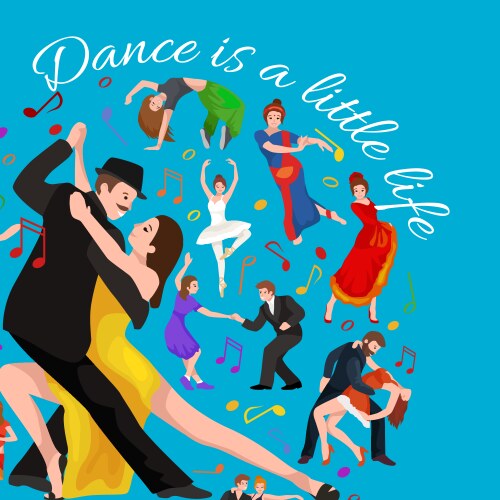 Modern dance types concept Royalty Free Vector Image