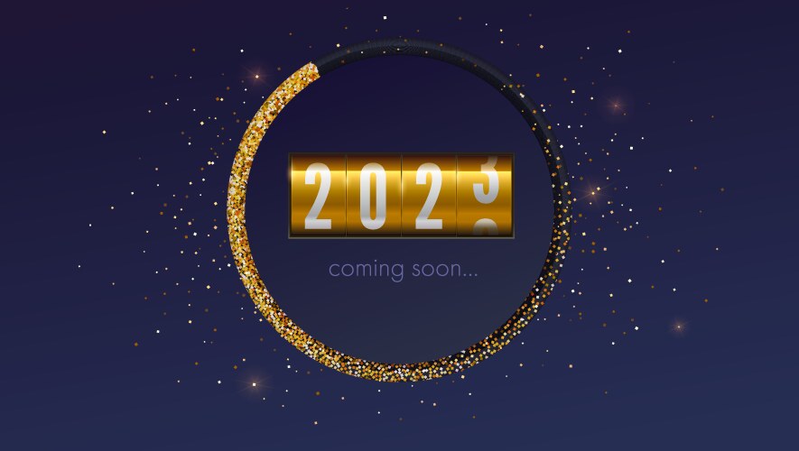 Countdown clock with numbers 2023 new year poster Vector Image