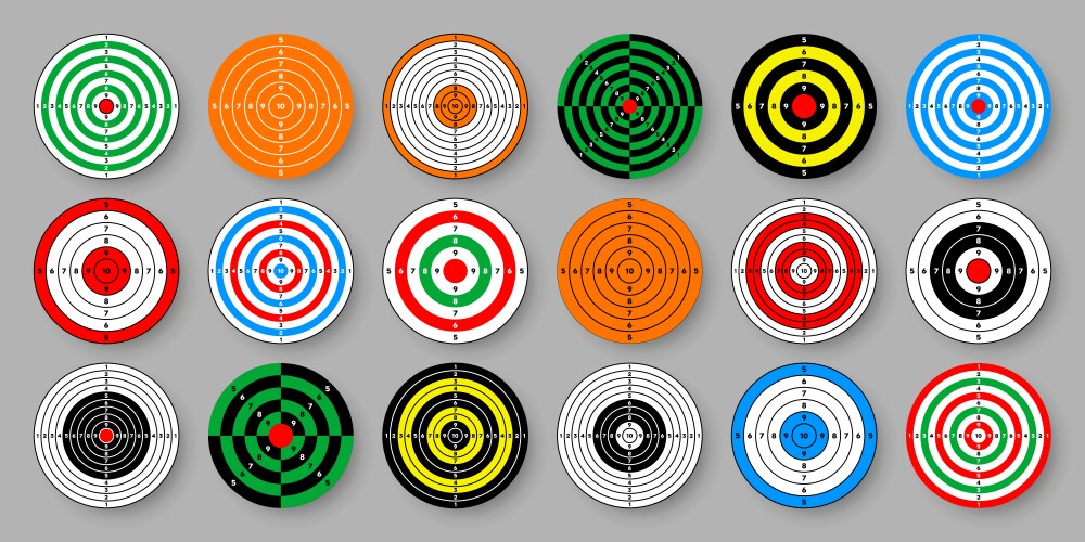 Shooting range paper target with divisions marks Vector Image