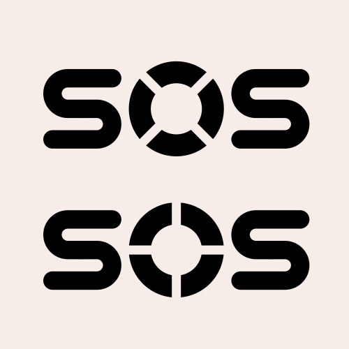 Sos letter monogram logo design Royalty Free Vector Image
