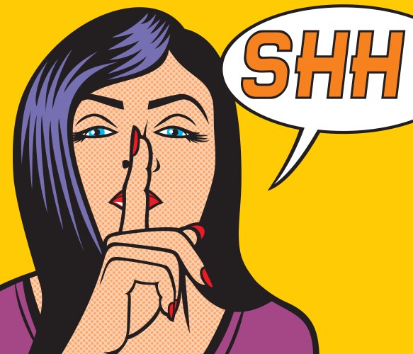 Woman making silence sign Royalty Free Vector Image