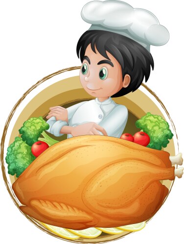 Man eating chicken alone Royalty Free Vector Image