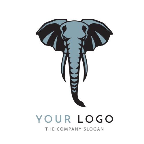 Elephant sign logo emblem -05 Royalty Free Vector Image