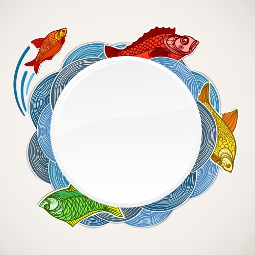 Swimming fish composition Royalty Free Vector Image