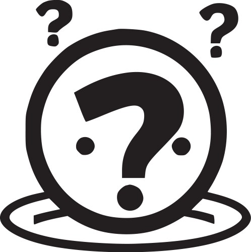Question - black and white Royalty Free Vector Image