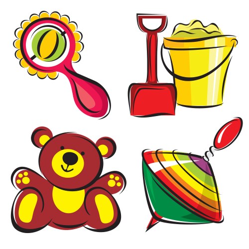 Set toys Royalty Free Vector Image - VectorStock