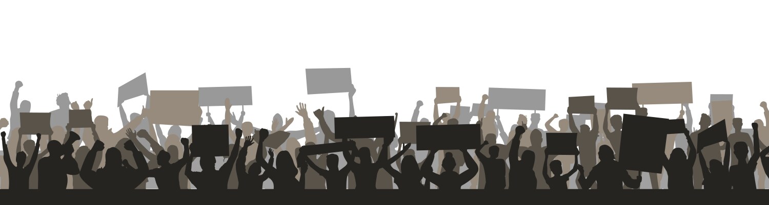 Protest crowd holding Royalty Free Vector Image