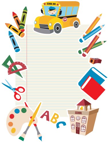 Printable learning tools border frame template Vector Image