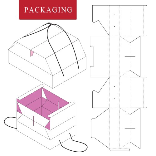 Cardboard Box Template - Folding Die Cut Vector Image
