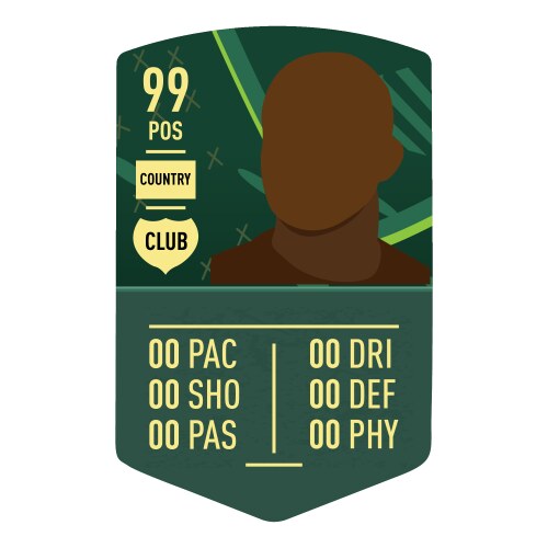 Fut card- fifa ultimate team custom card Vector Image