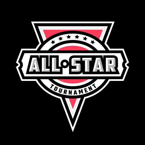 All star basketball sports logo emblem Royalty Free Vector