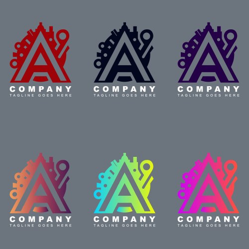 Branded a letter logo with iconic symbol Vector Image